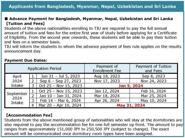 Tuition and Fees – TIU Etrack
