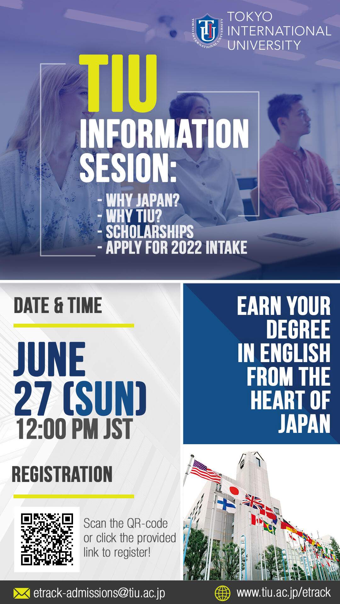 TIU: Earn your Degree in English from the Heart of Japan – TIU Etrack